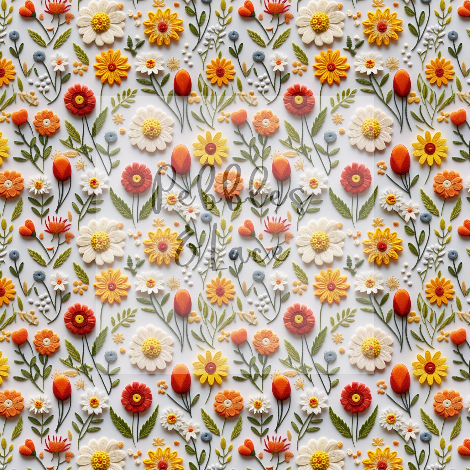 Spring Floral Embroidery Seamless File, Repeating Seamless Pattern ...