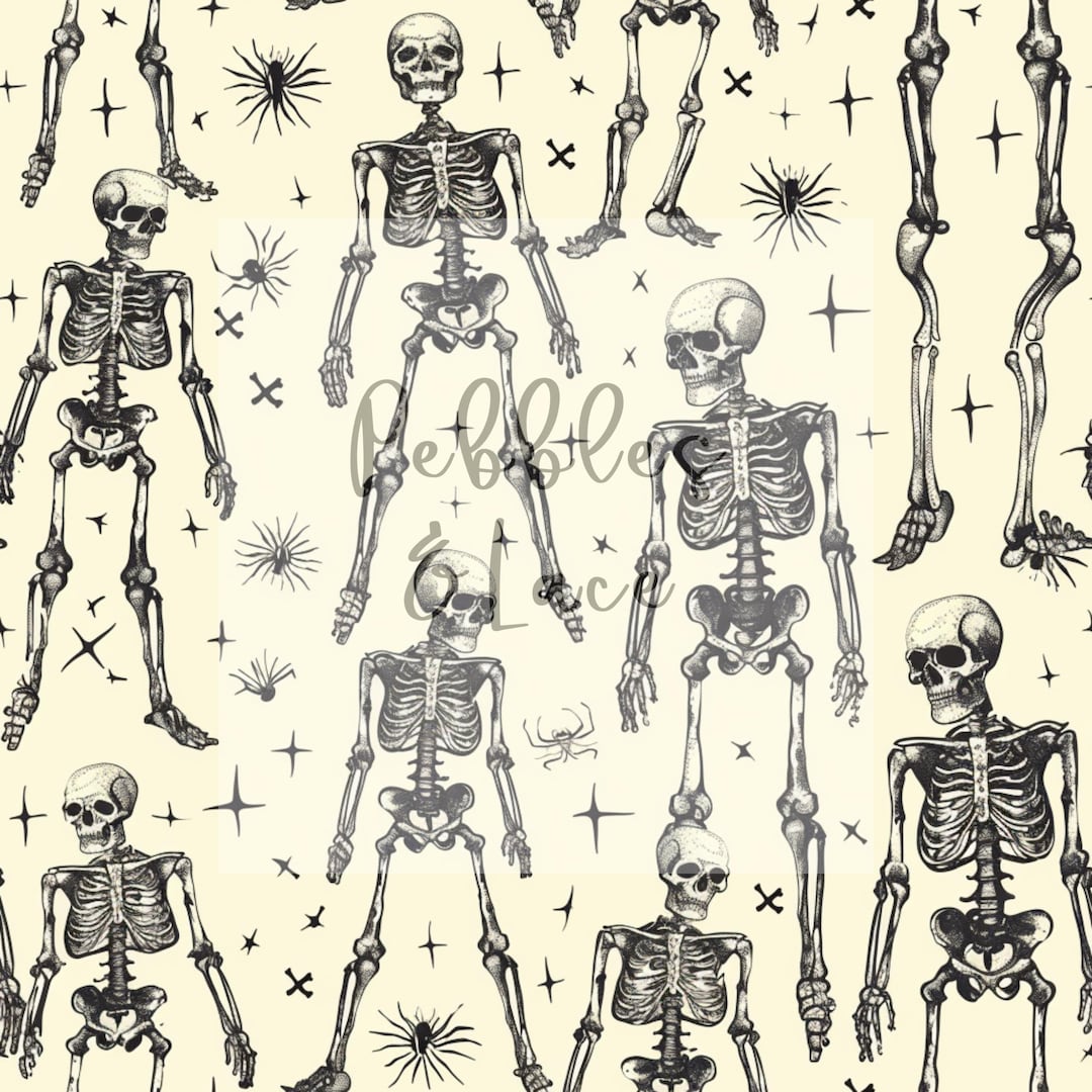 Halloween Skeletons Seamless File, Repeating Seamless Pattern Design ...