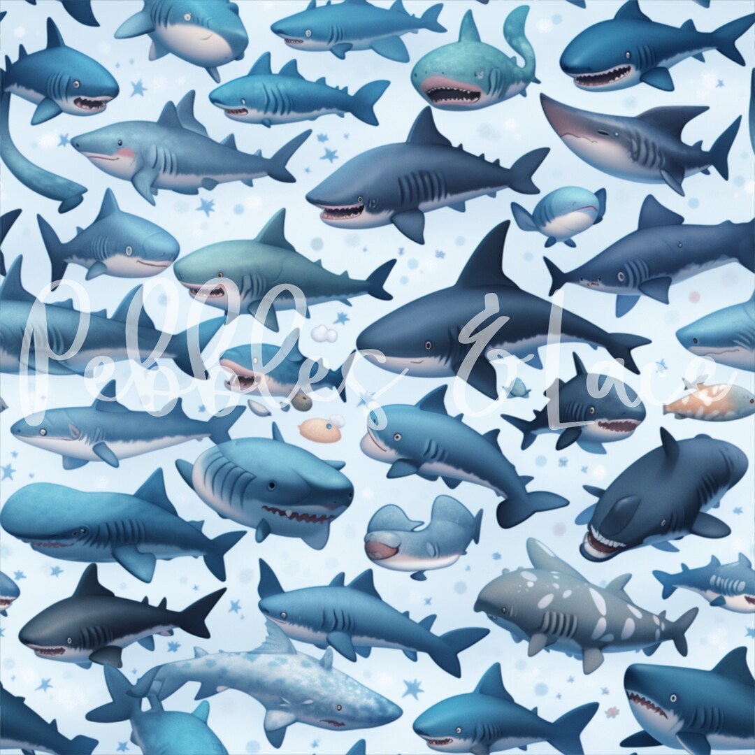 Sharks Seamless File, Repeating Seamless Pattern Design, Repeating File ...