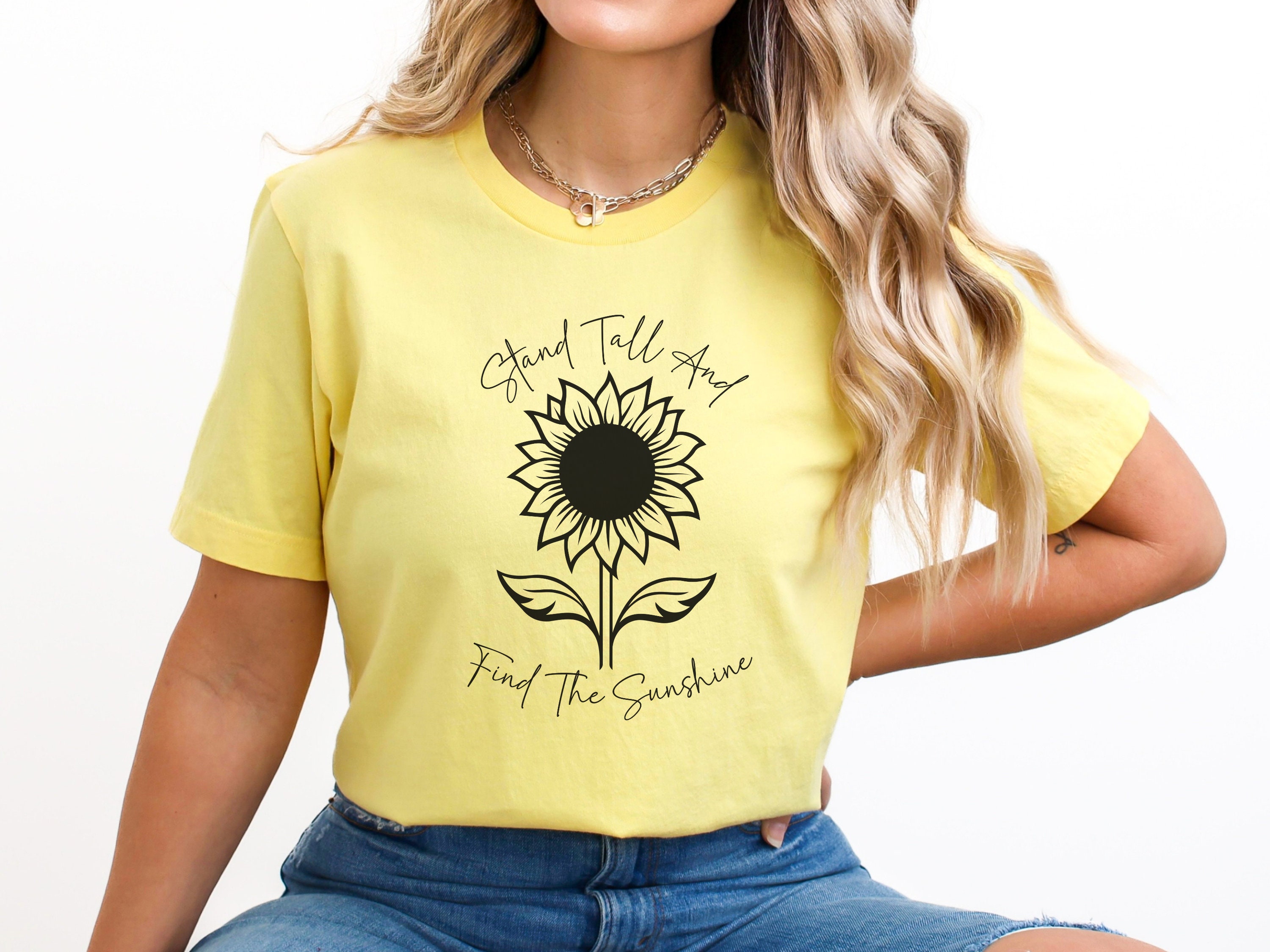 Sunflower Cottage Core T-shirt, Yellow Sunflower Shirt, Inspiring Quote ...