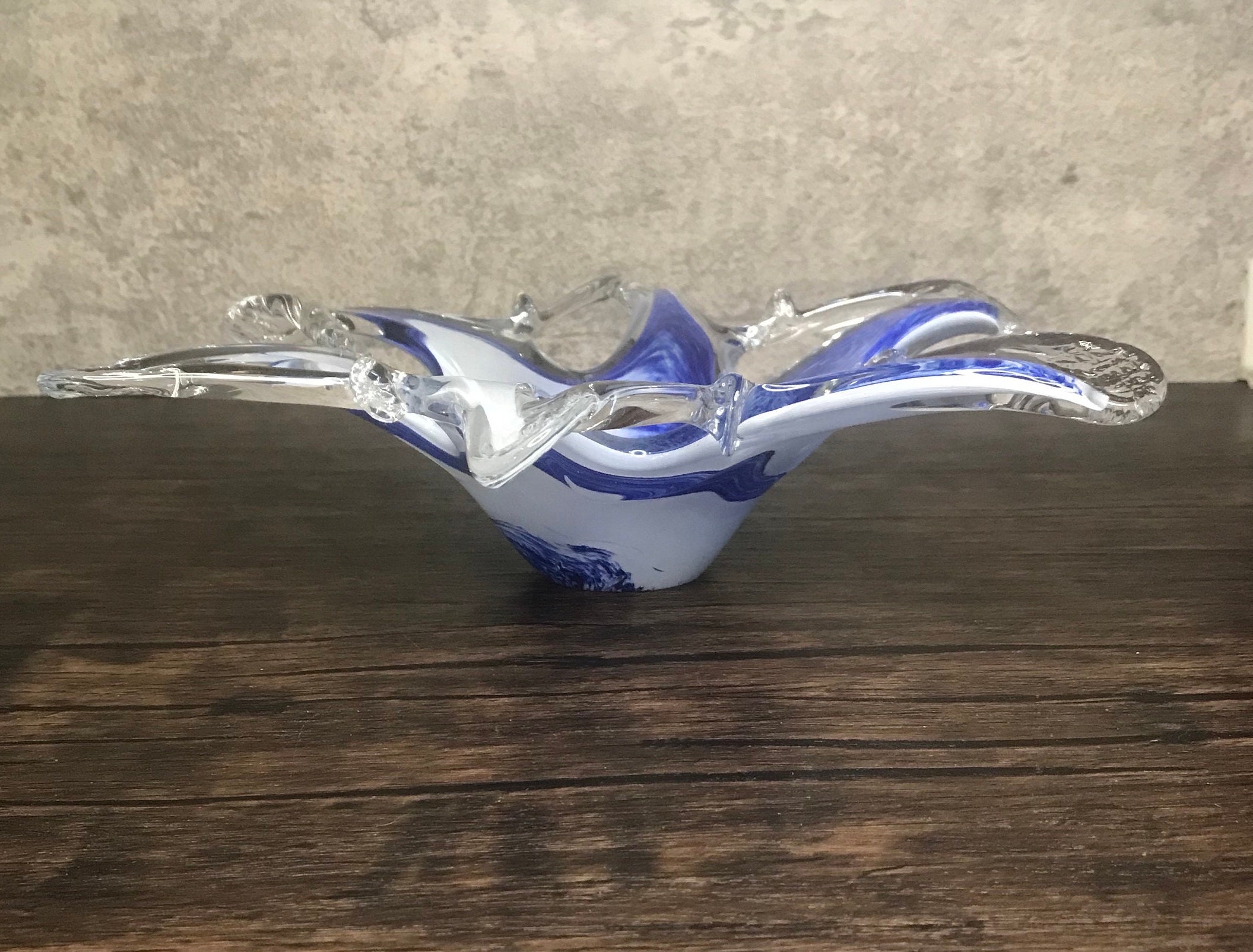 Vintage Murano Handblown Millefiori Starfish Cobalt Blue Silver White ...