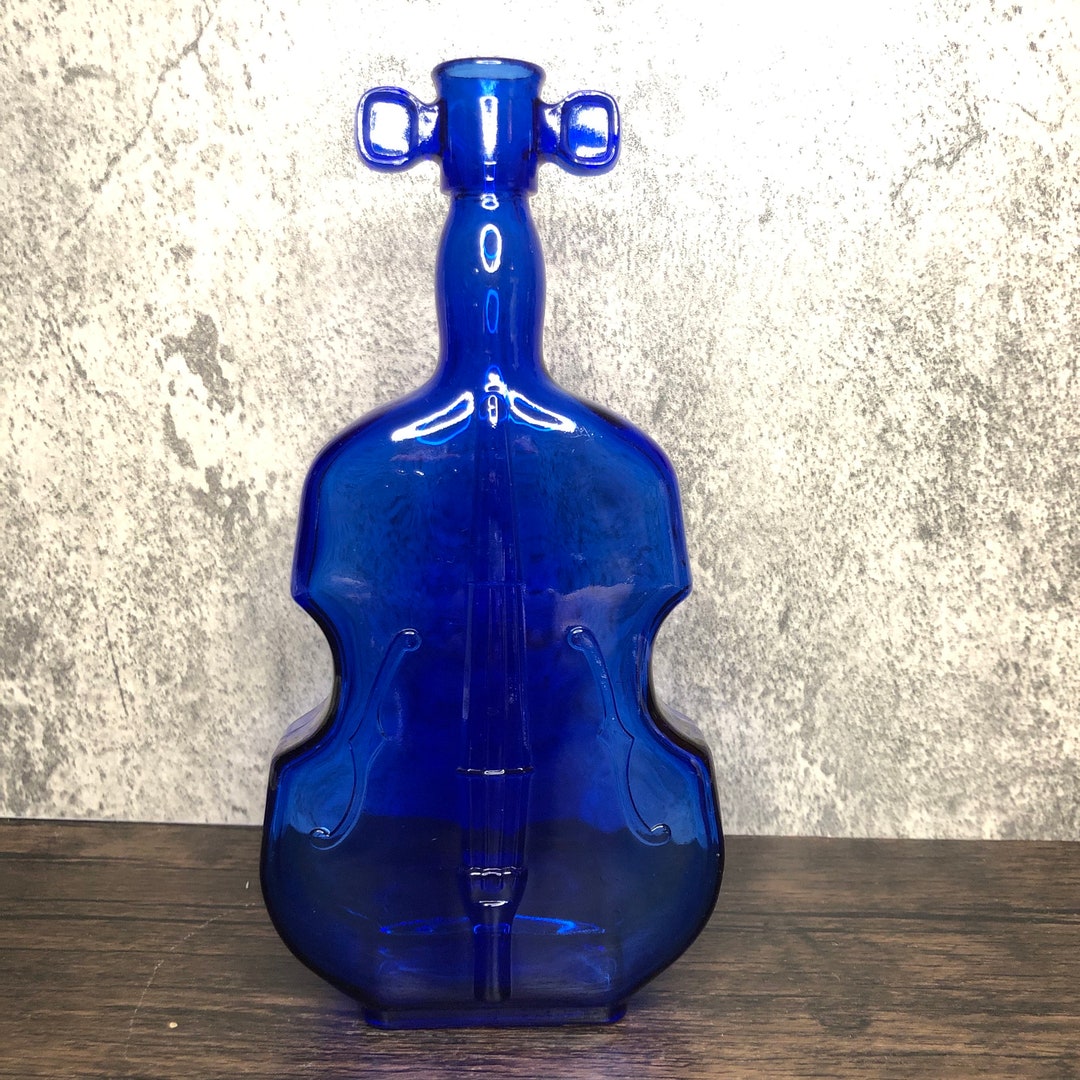 Vintage Wheaton Glass Deep Cobalt Blue Fiddle Cello Violin Music ...