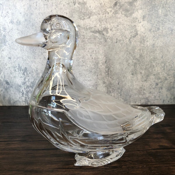 Clear Glass Duck - Etsy