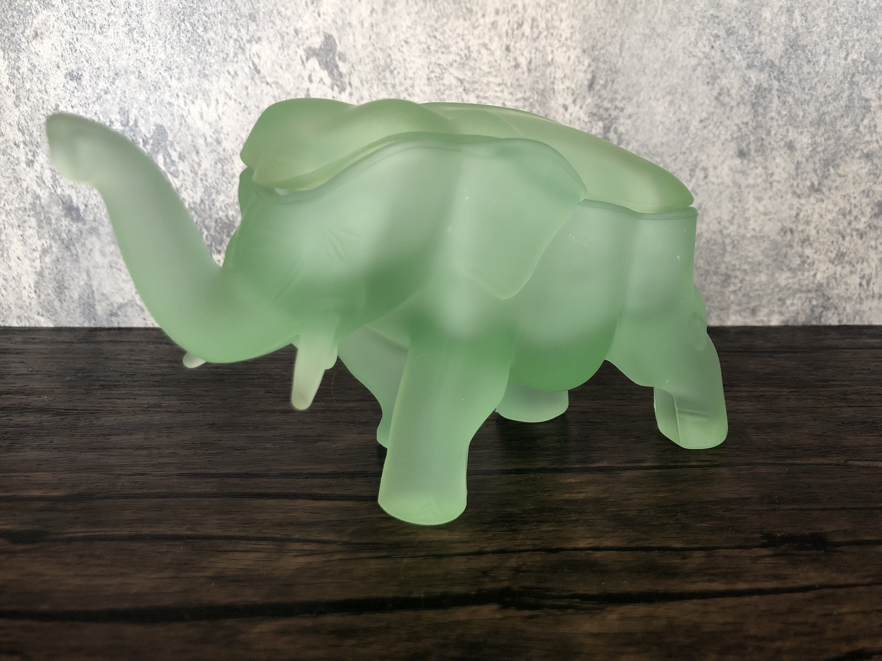 Rare Vintage Tiara Glass Elephant Dish: Frosted Satin Mint Green Decor ...