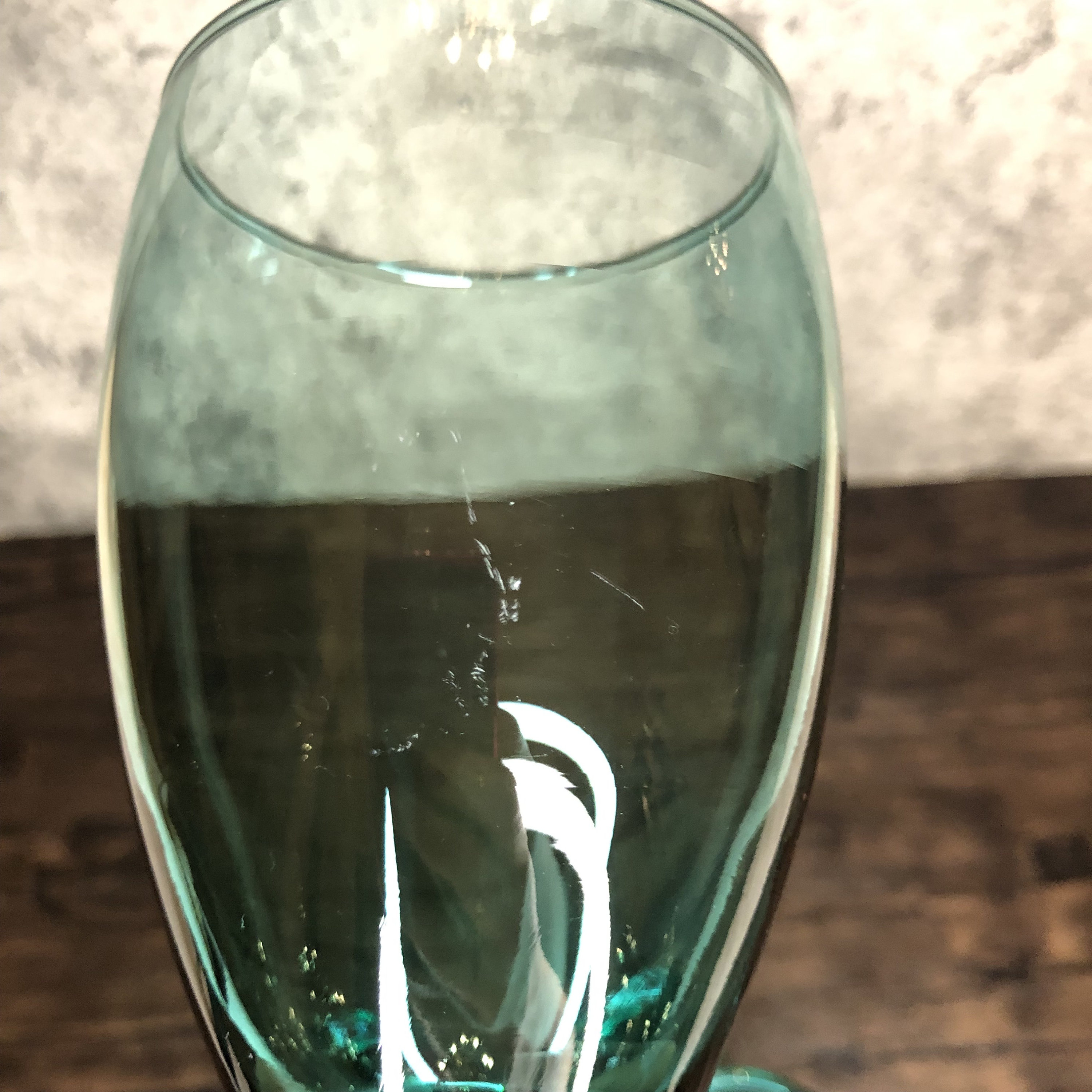 Set of 4, Vintage Cristar Copa Agua Lexington Full Color Teal Green ...