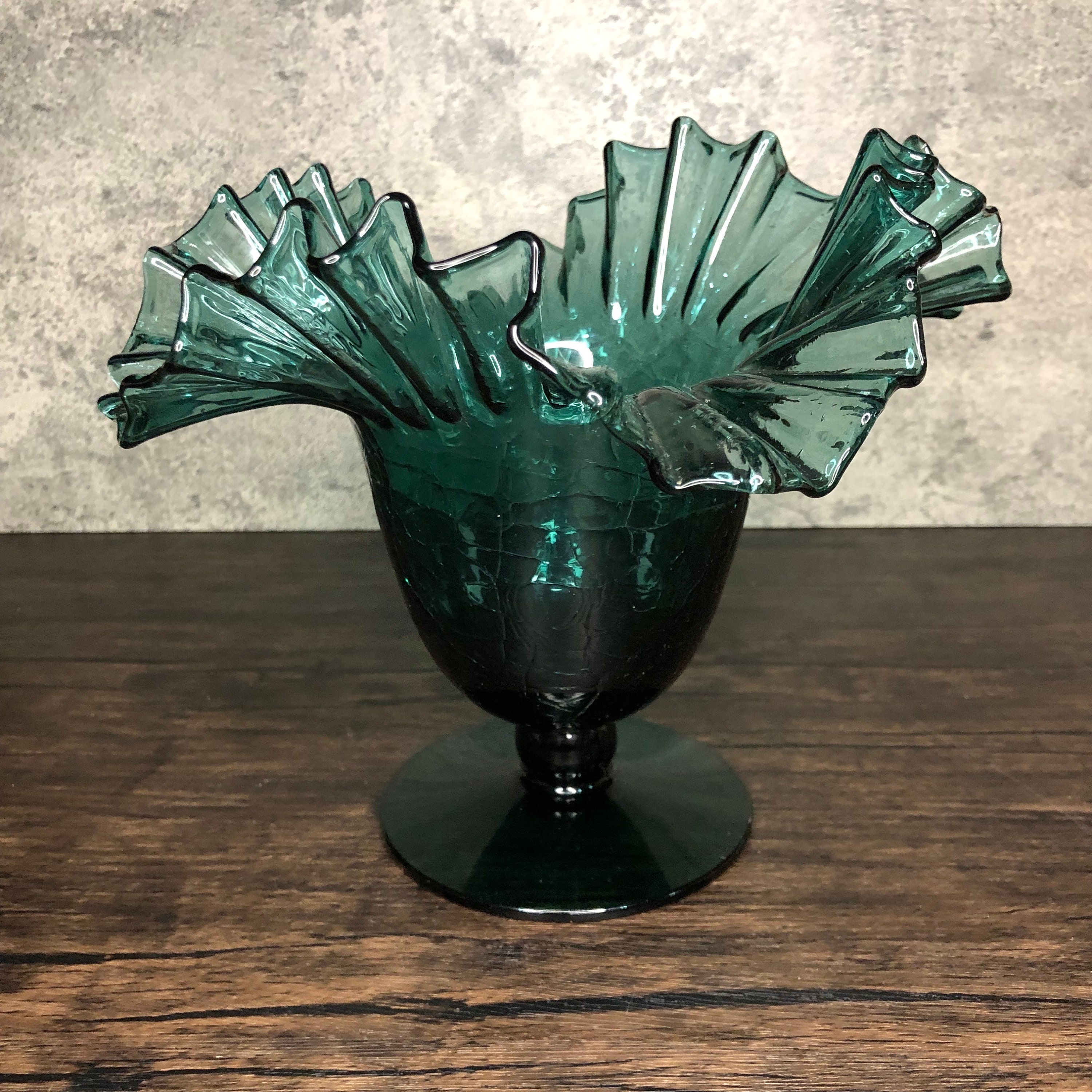 You Choose Color: Vintage Blenko Juniper Green or Turquoise Blue 388 ...