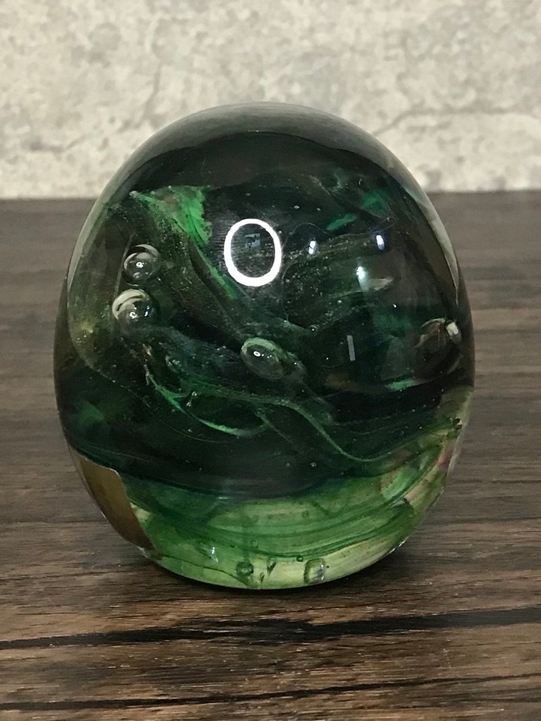 Vintage Guaranteed Irish Kelly Glass OOAK Green Swirl Bullicante ...