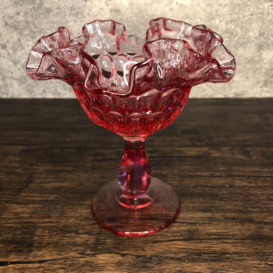 RARE COLOR! Vintage Fenton Colonial Dusty Pink Rose Honeycomb ...