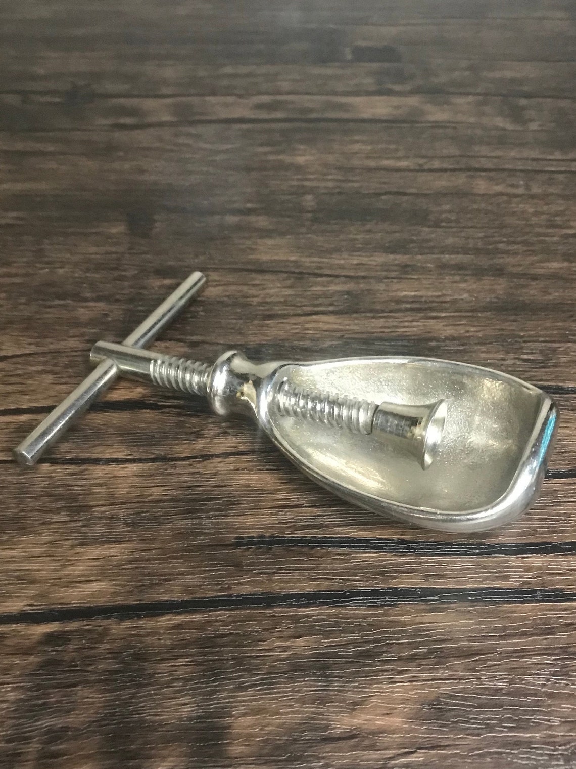 Vintage HMQ Stainless Steel Silver Twist Walnut Nut Cracker Handheld ...