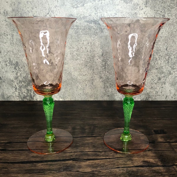 Pink Depression Water Glasses - Etsy