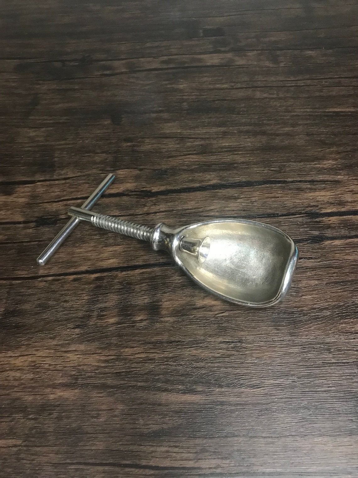 Vintage HMQ Stainless Steel Silver Twist Walnut Nut Cracker Handheld ...