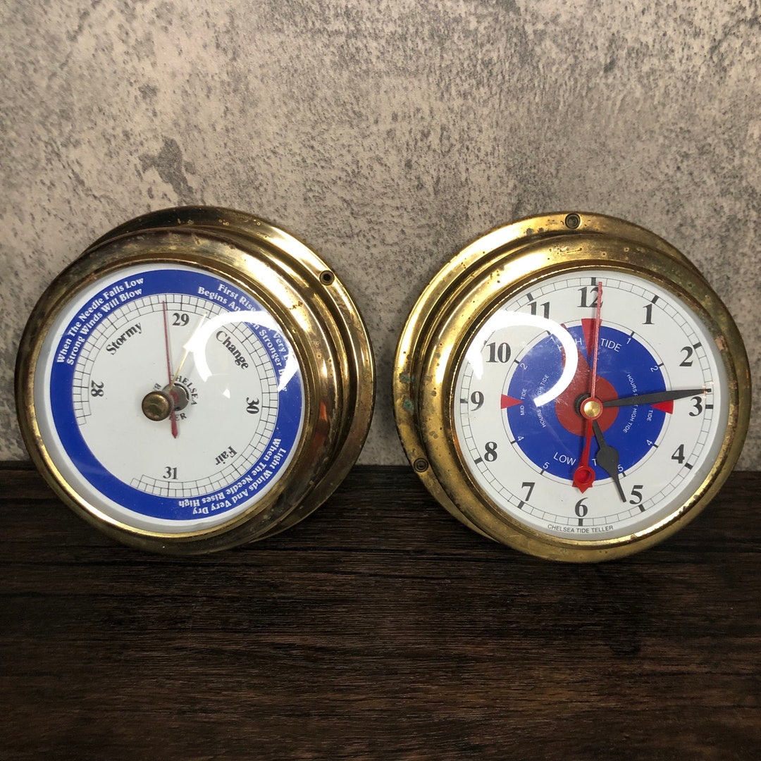 Pair, Set of 2 Chelsea Nautical Maritime Antique Brass Quartz Tested ...