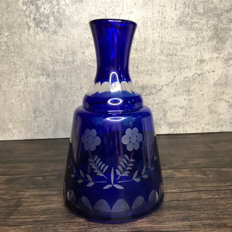 Cobalt Blue Crystal Vase - Etsy