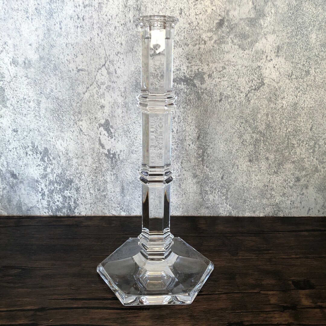 Vintage Tiffany & Co 11 Tall Clear Thick Crystal Windham Single Taper ...