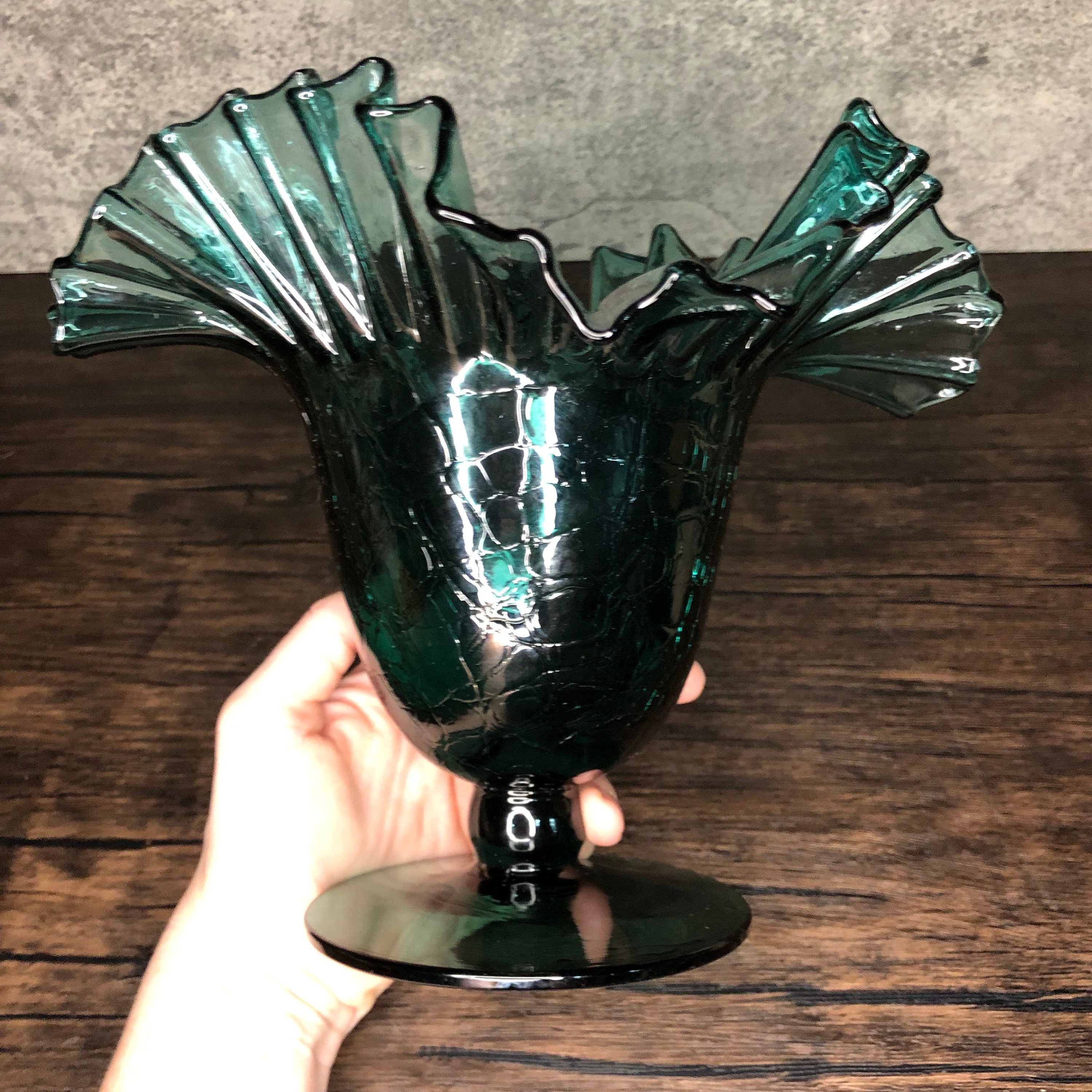 You Choose Color: Vintage Blenko Juniper Green or Turquoise Blue 388 ...