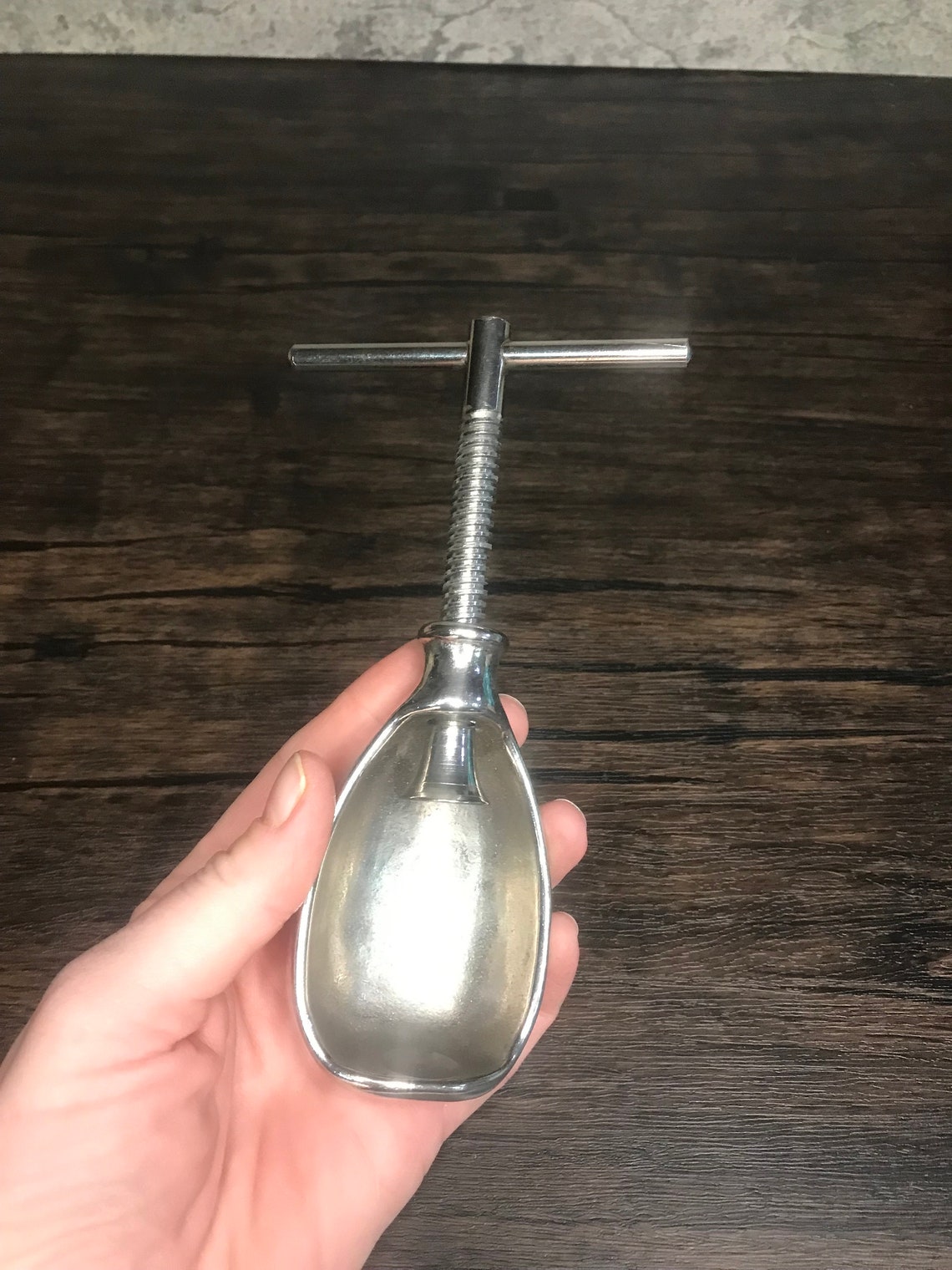 Vintage HMQ Stainless Steel Silver Twist Walnut Nut Cracker Handheld ...