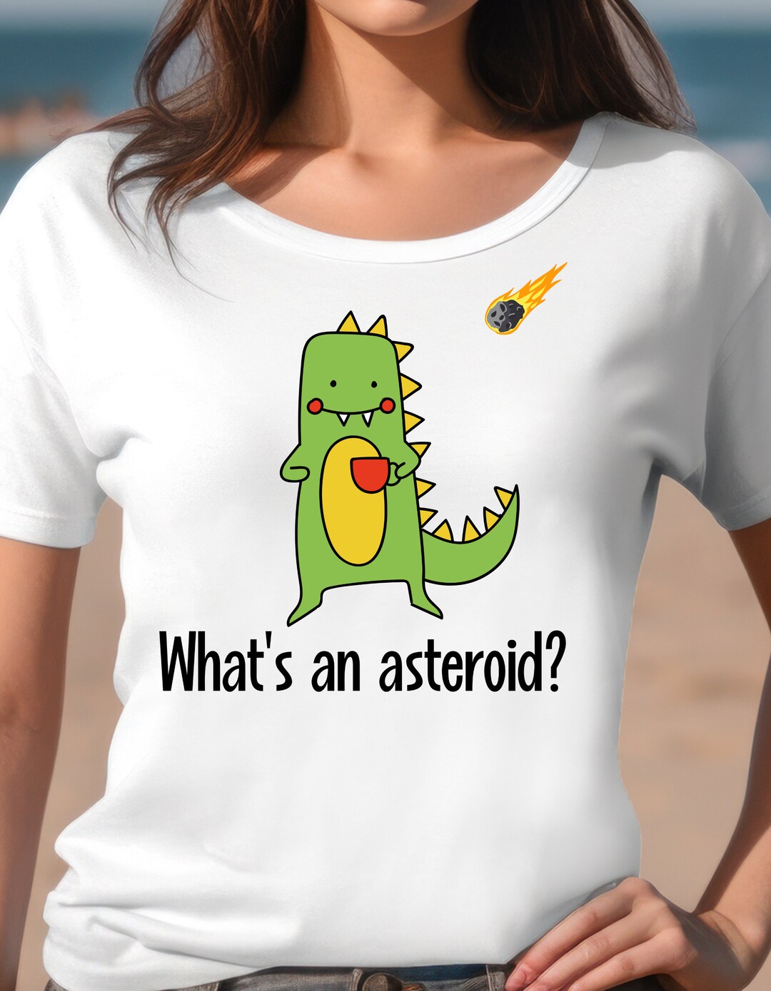 Funny T-rex Asteroid Tee, What's an Asteroid? T-shirt, Dinosaurs Killed ...