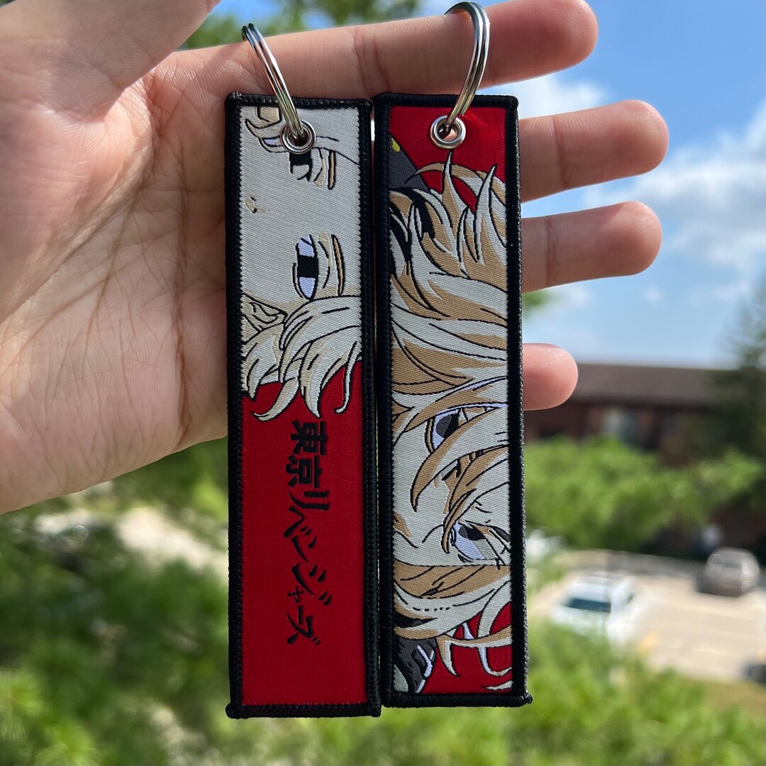 Anime Embroidered Jet Tag Keychain - Etsy