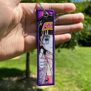Anime Embroidered Keychain Jet Tag for Otaku Fans, Kawaii Gift, Bag ...