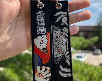 Anime Embroidered Jet Tag Keychain - Etsy