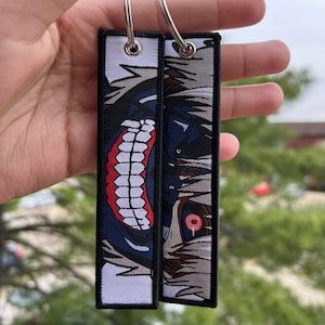 Anime Embroidered Jet Tag Keychain - Etsy