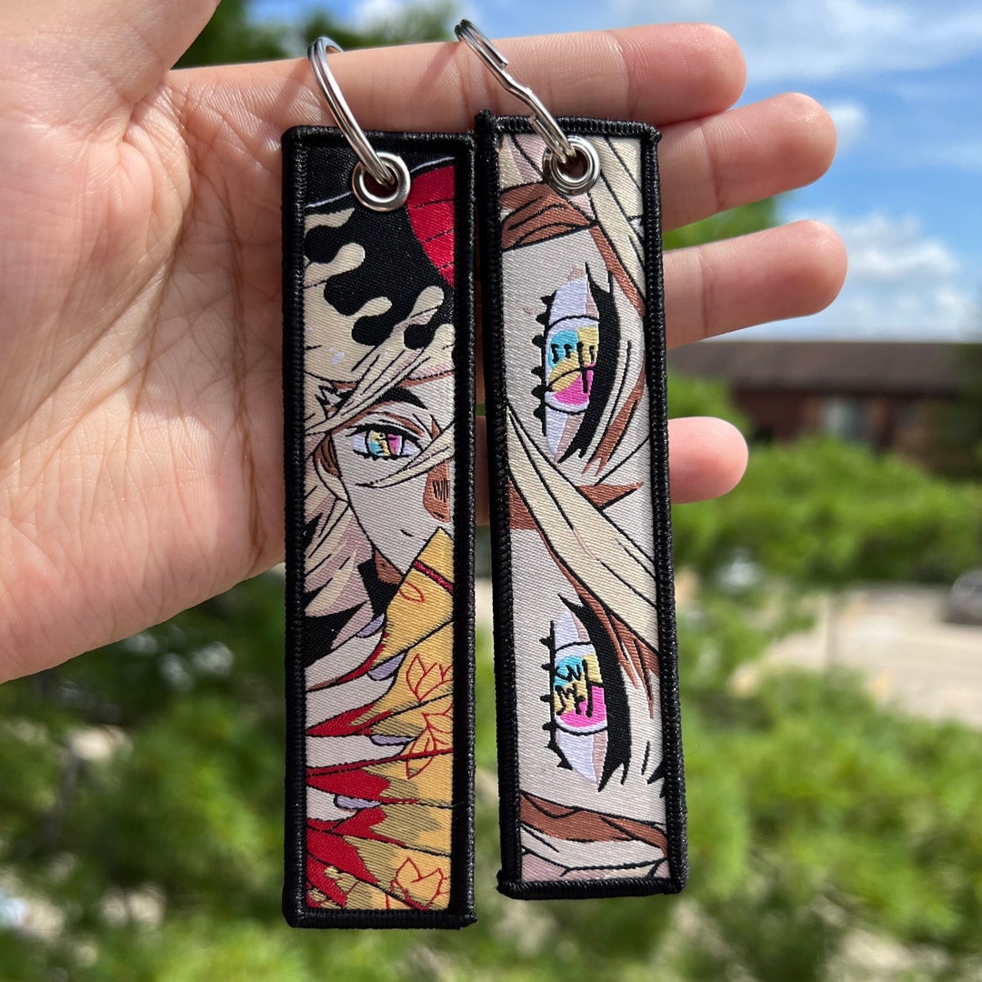 Anime Embroidered Jet Tag Keychain - Etsy