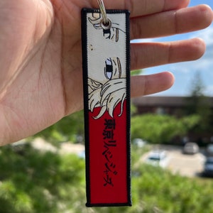 Anime Embroidered Jet Tag Keychain - Etsy