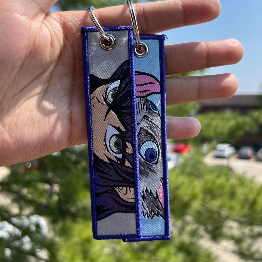Anime Embroidered Jet Tag Keychain - Etsy