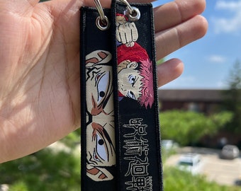 Anime Embroidered Jet Tag Keychain - Etsy