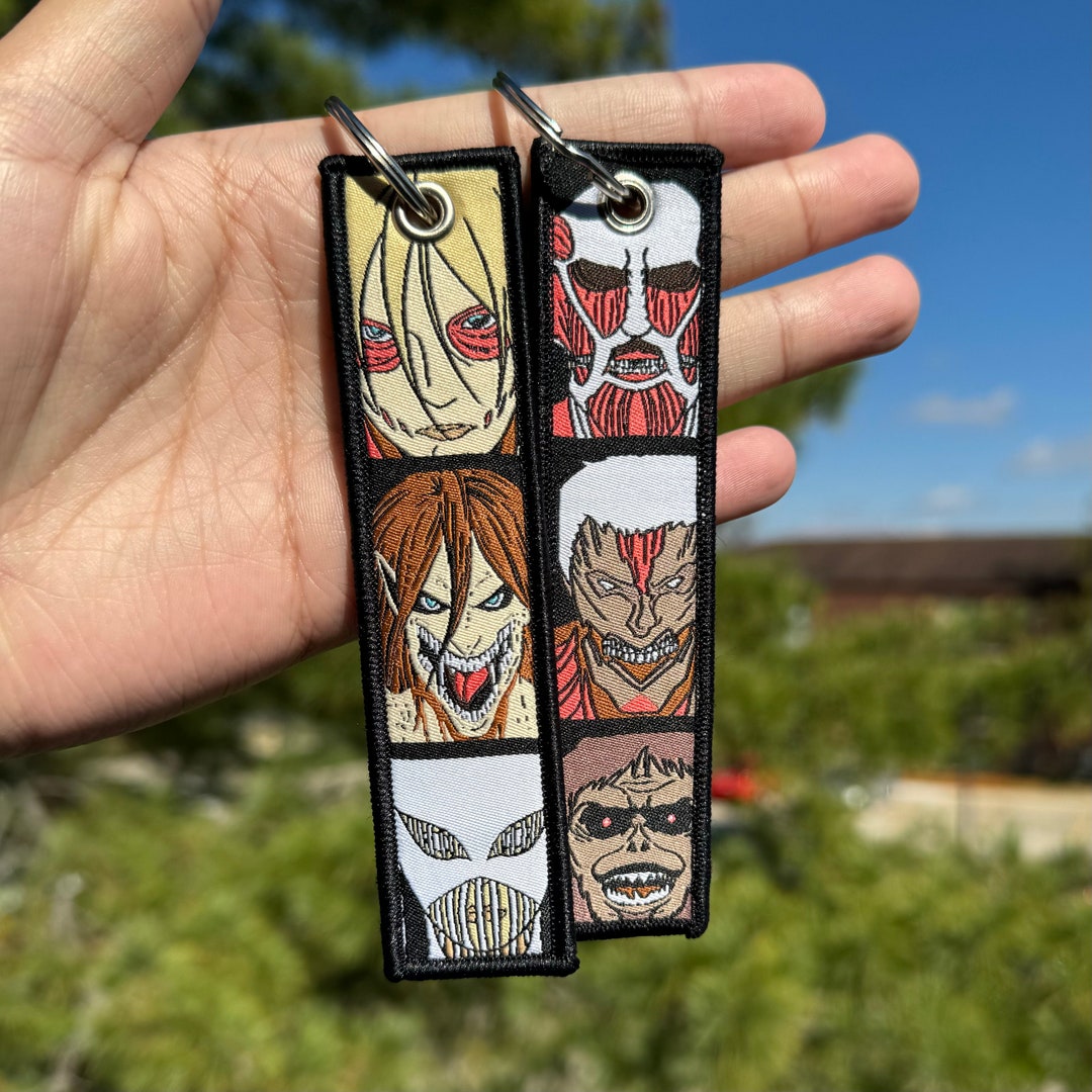 Anime Embroidered Jet Tag Keychain - Etsy