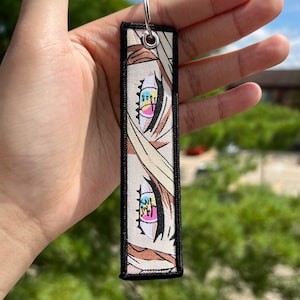 Anime Embroidered Jet Tag Keychain - Etsy