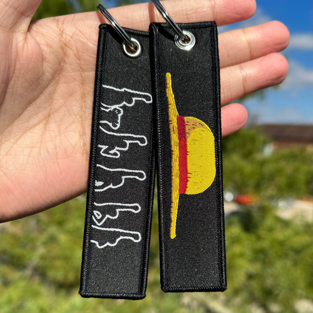 Anime Embroidered Jet Tag Keychain - Etsy