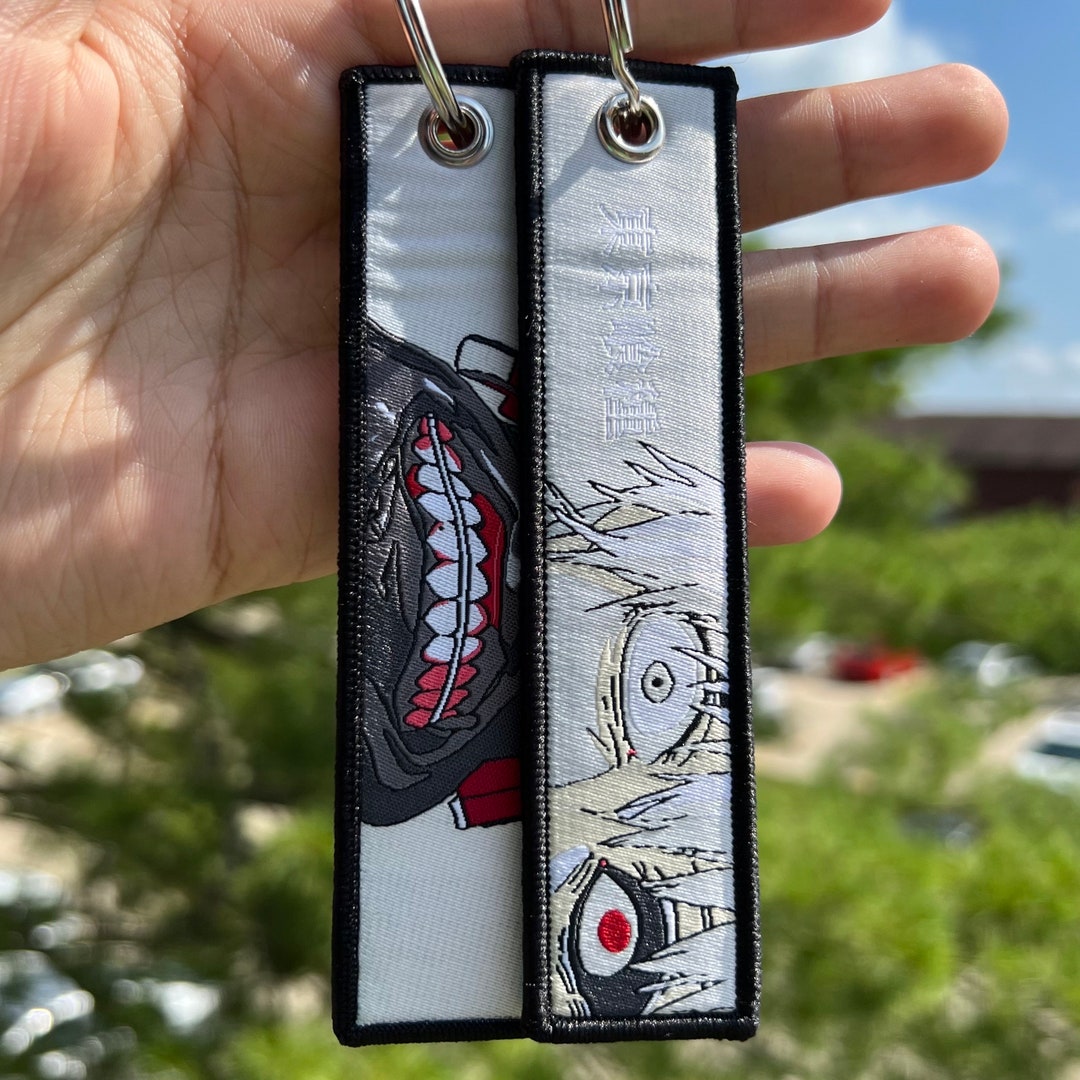 Anime Embroidered Jet Tag Keychain - Etsy
