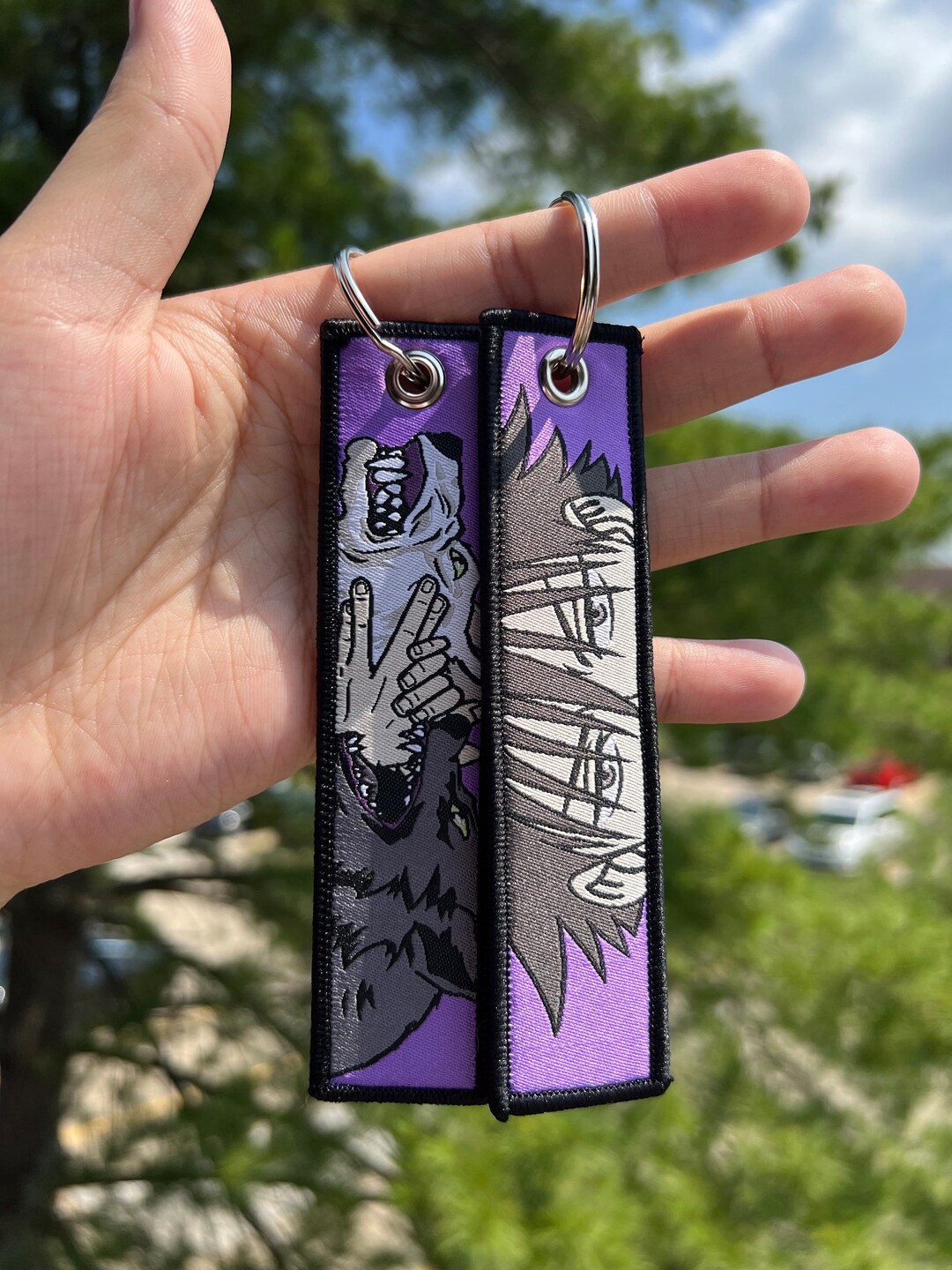 Anime Embroidered Jet Tag Keychain - Etsy