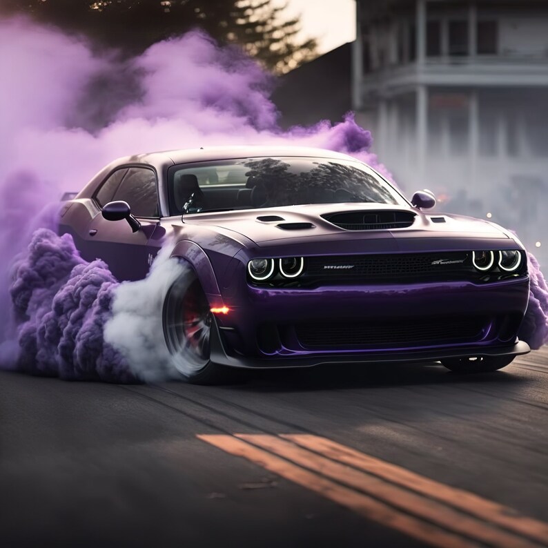 Dodge Hellcat Burning Rubber limitedstock - Etsy