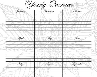 PRINTABLE Personal Yearly Overview, Undated - Etsy