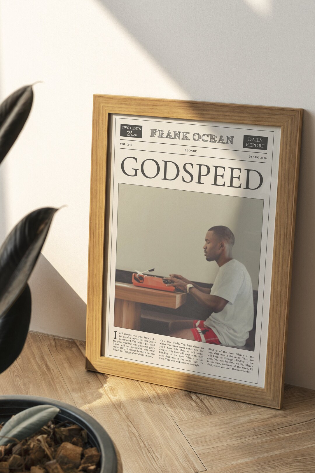 Frank Ocean, Godspeed, Blonde, Wall Print, Wall Art, Dorm Room Decor ...