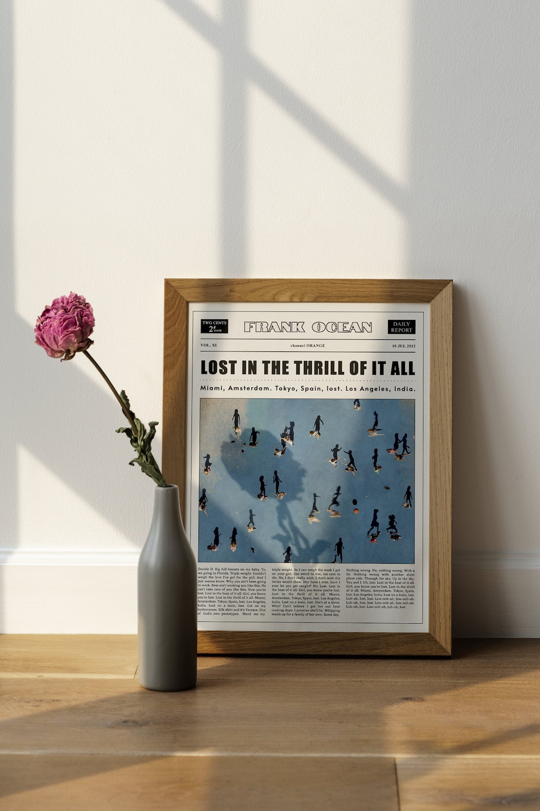 Frank Ocean, Lost, Channel ORANGE, Wall Print, Wall Art, Dorm Room ...