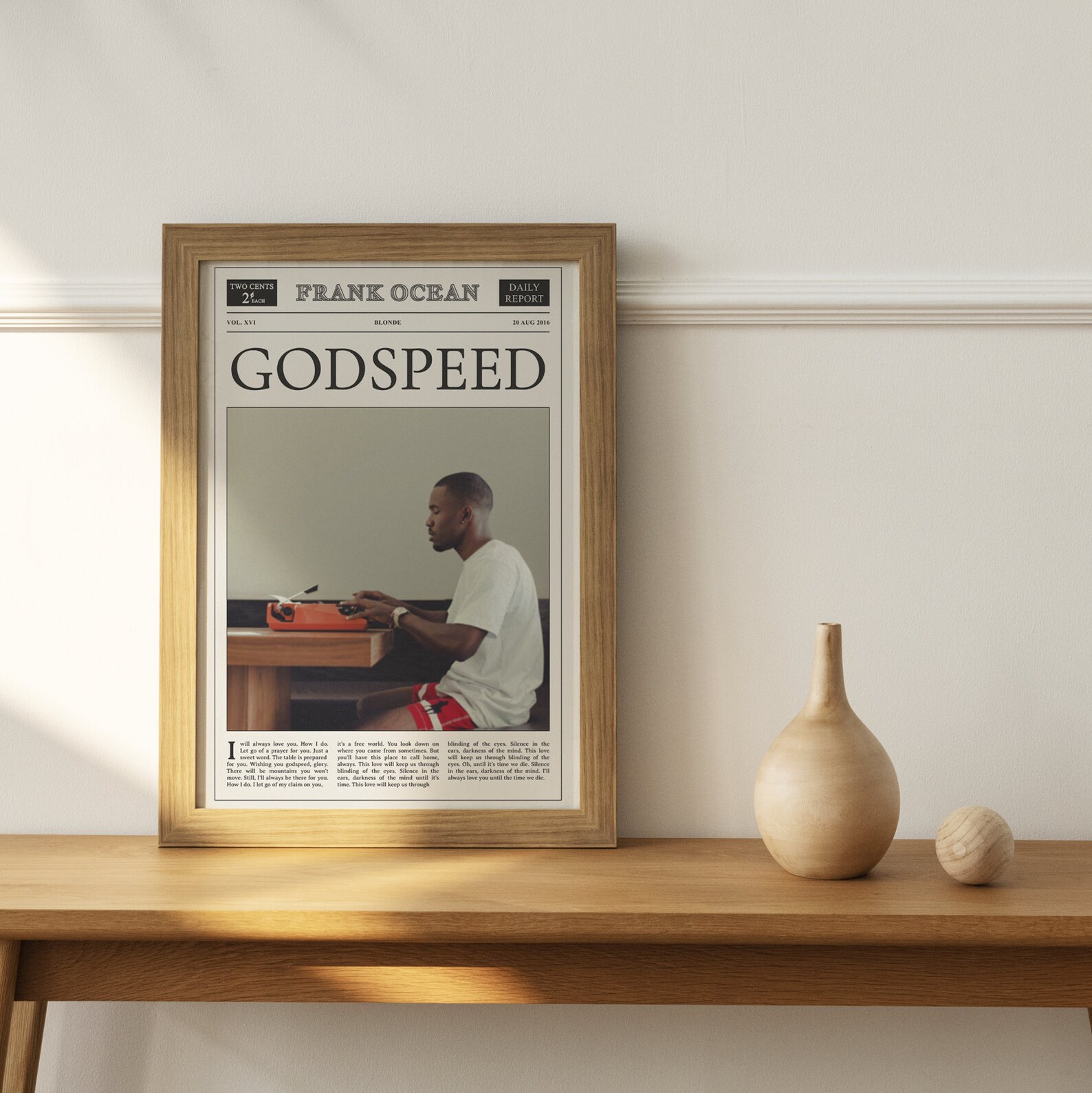 Frank Ocean Godspeed Blonde Wall Print Wall Art Dorm Room - Etsy
