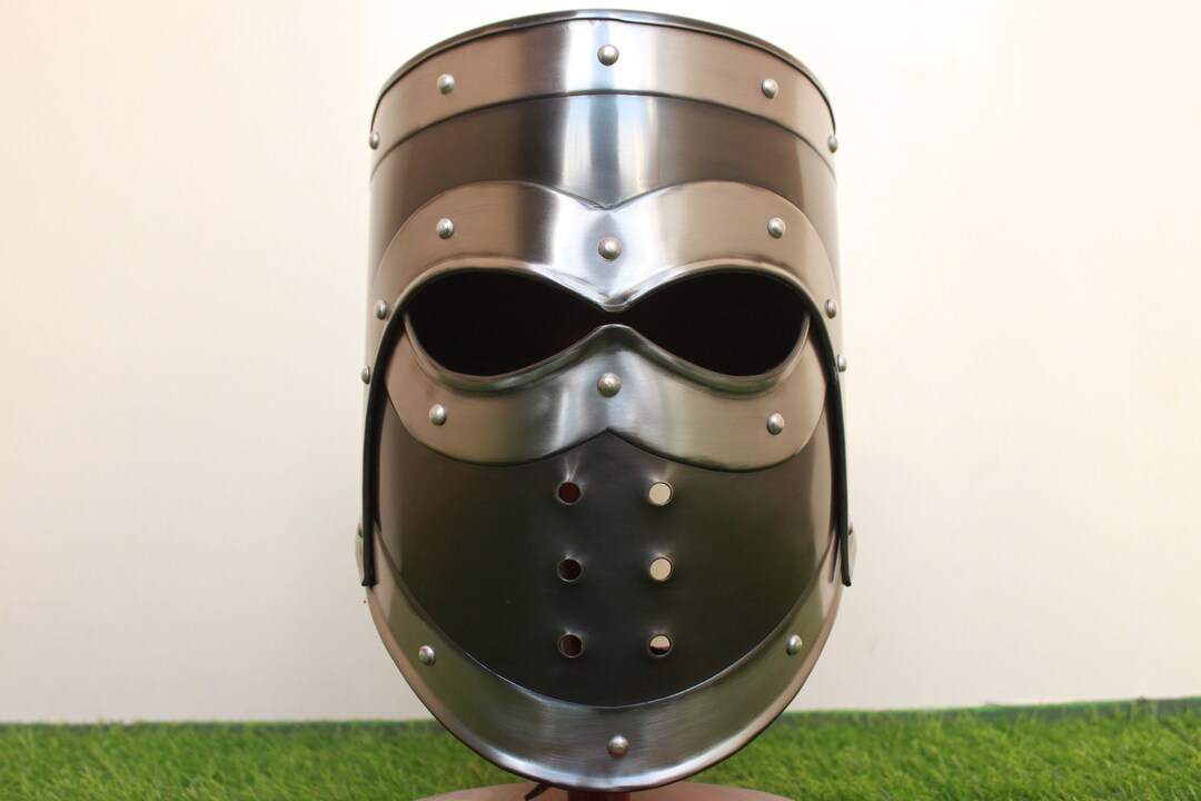 Edward Darkened Medieval Helmet Steel Knight Great Helm Armor - Etsy