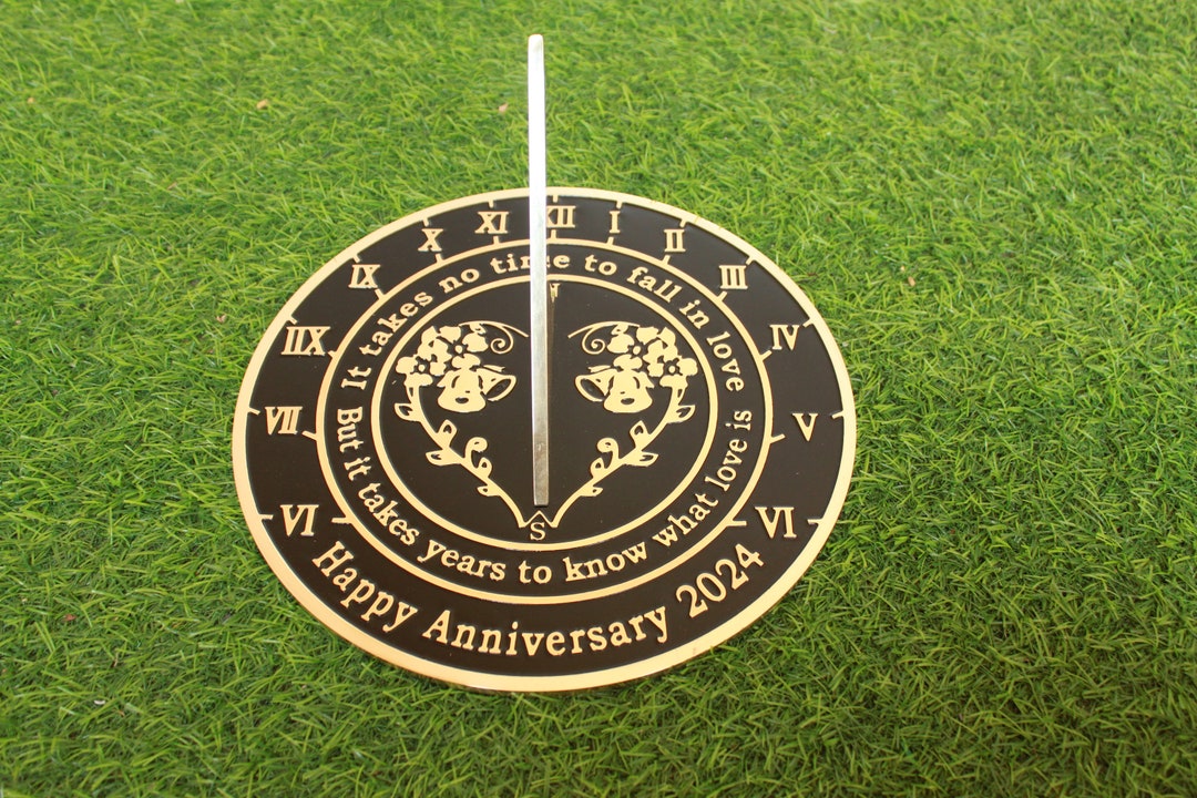 HANDMADE Happy Anniversary Brass Sundial Gift for Couple - Etsy