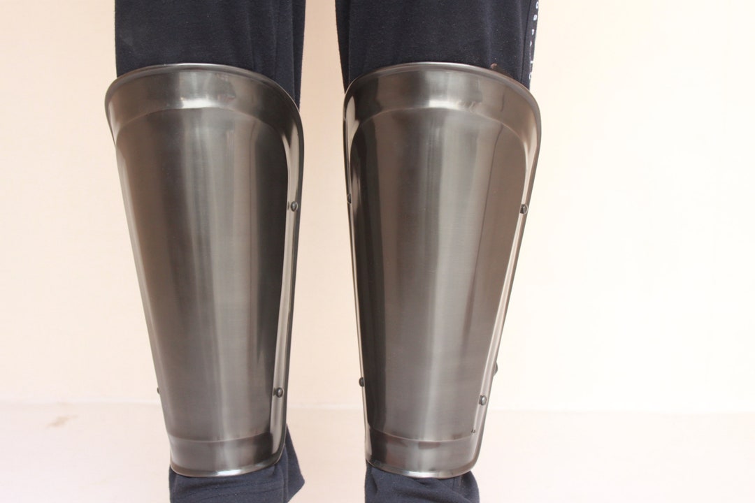 HANDMADE Blackened Steel Knight Greaves Armor - Etsy