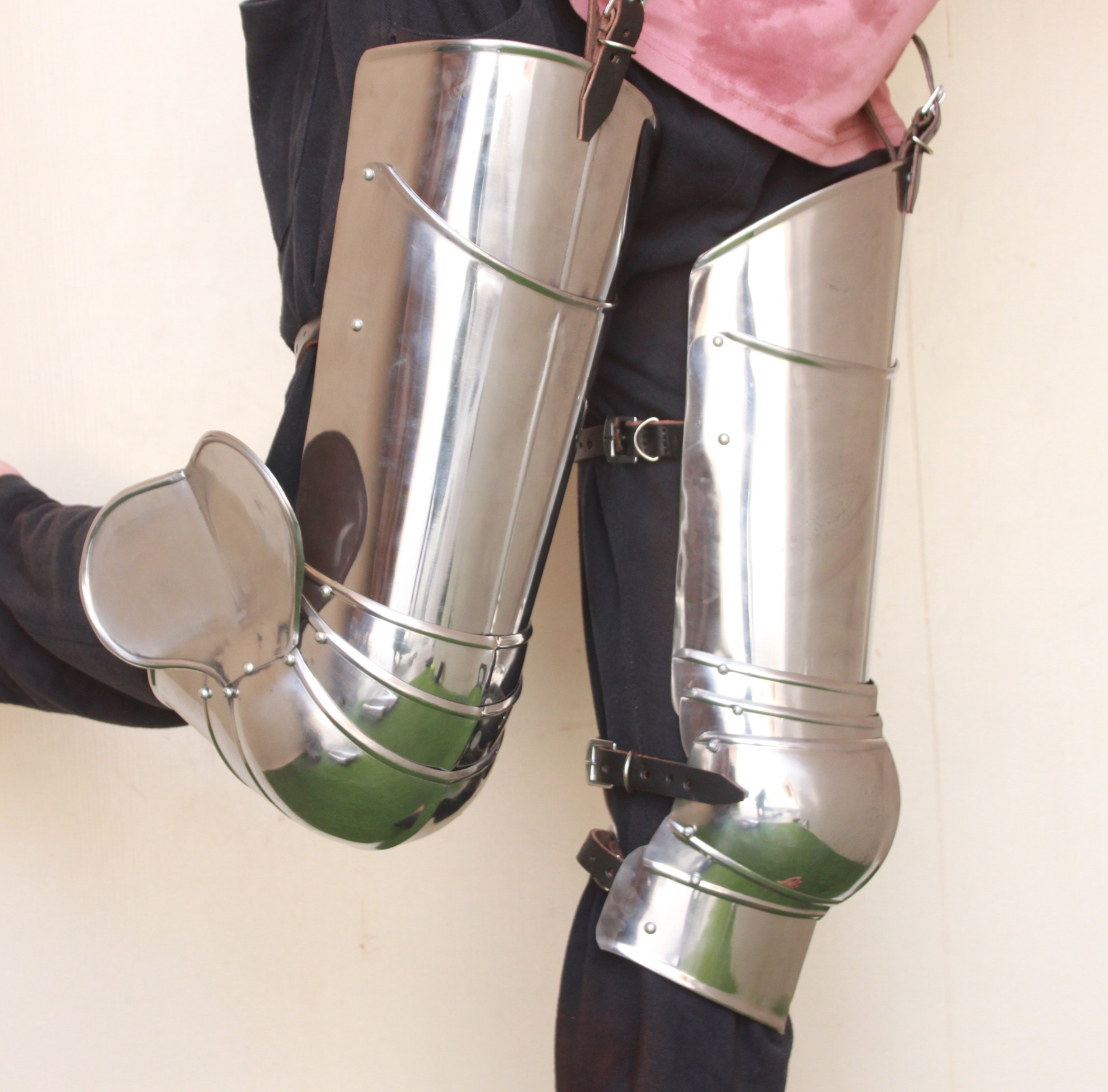 HANDMADE Full Leg Guard Steel Knight Knee Protect Armor Costume - Etsy