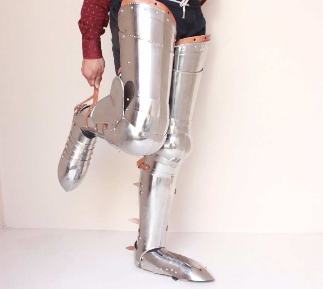 HANDMADE Steel LARP Full Leg Guard With Sabaton - Etsy