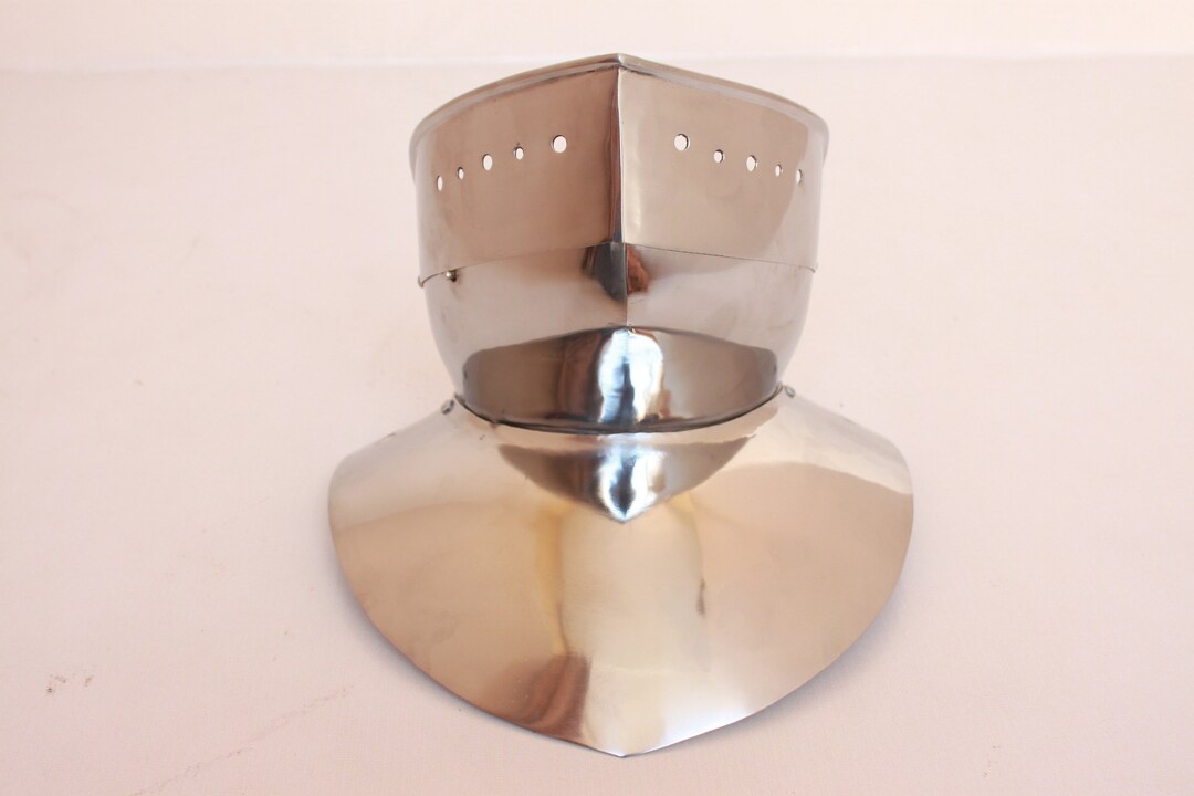 HANDMADE Steel Knight Gorget With Bevor Reenactment Silver - Etsy