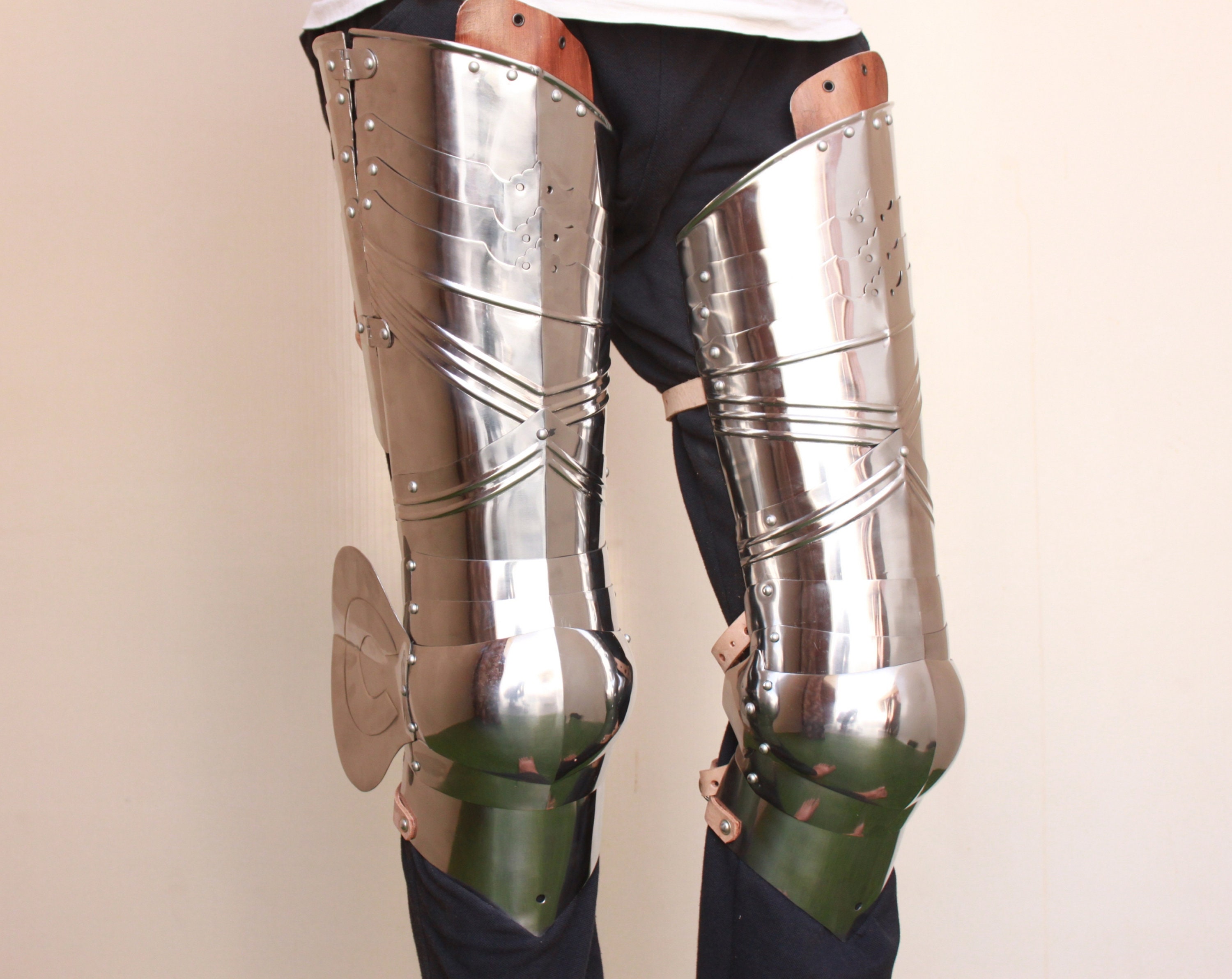HANDMADE Medieval LARP SCA Full Leg Guard Armor Costume - Etsy