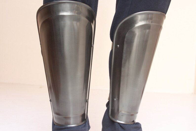 HANDMADE Blackened Steel Knight Greaves Armor - Etsy