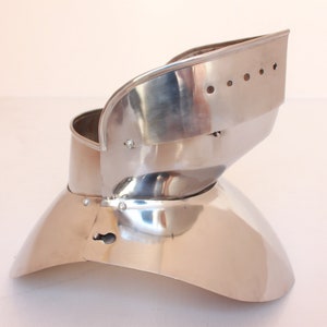 HANDMADE Steel Knight Gorget With Bevor Reenactment Silver - Etsy