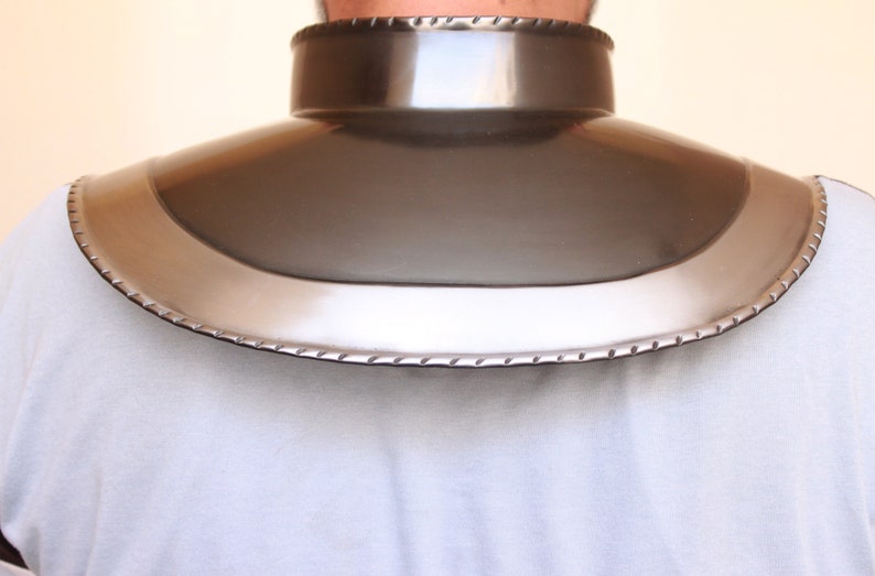 HANDMADE Dark Blackened Steel Gorget SCA Neck Guard - Etsy