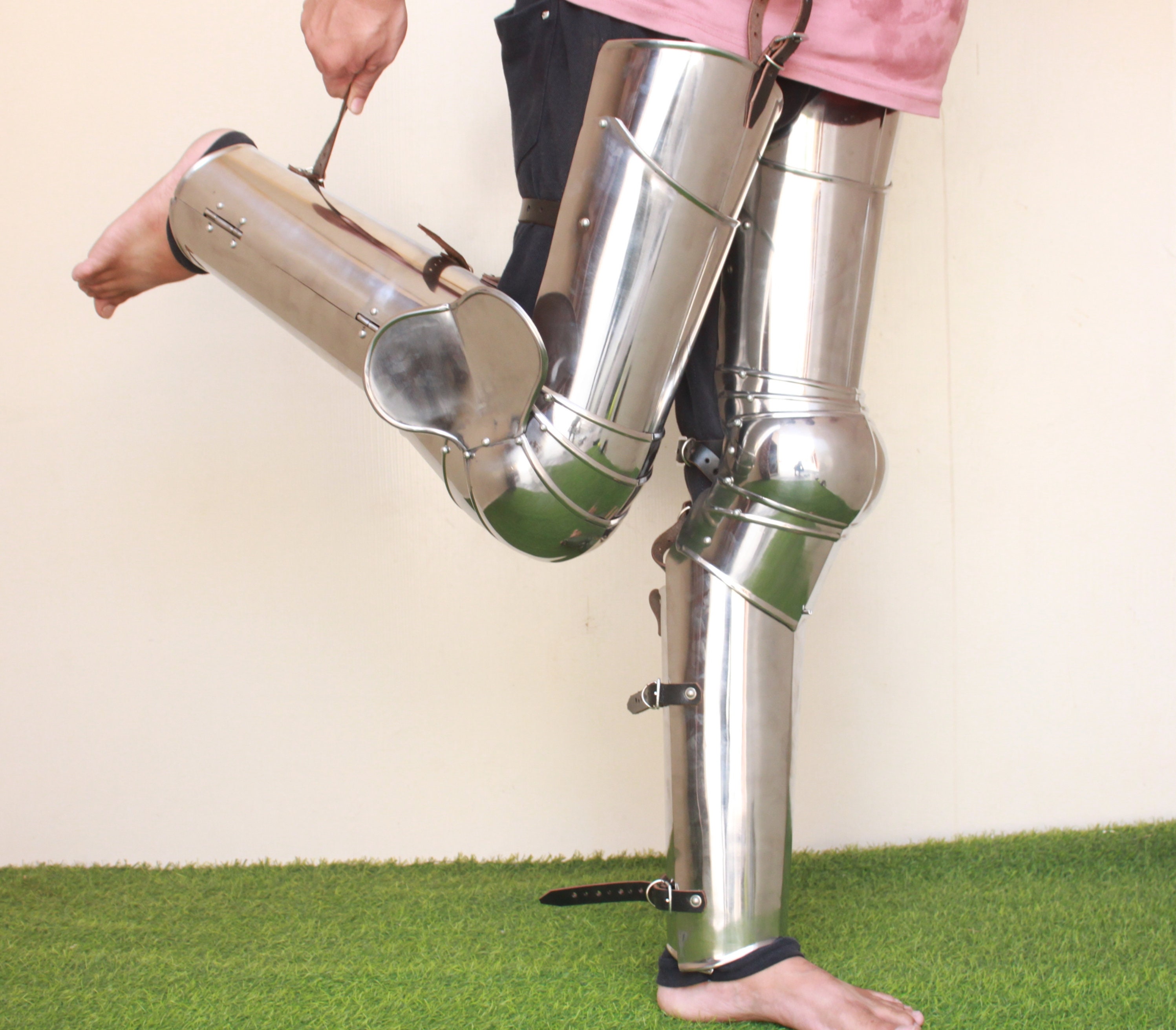 HANDMADE Full Leg Guard Steel Knight Knee Protect Armor Costume - Etsy